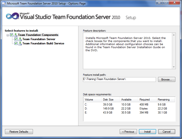 Cài đặt Team Foundation Server 2010 trên Windows 7