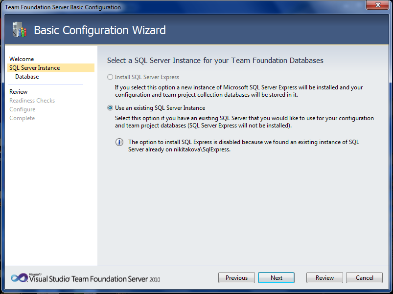 Cài đặt Team Foundation Server 2010 trên Windows 7