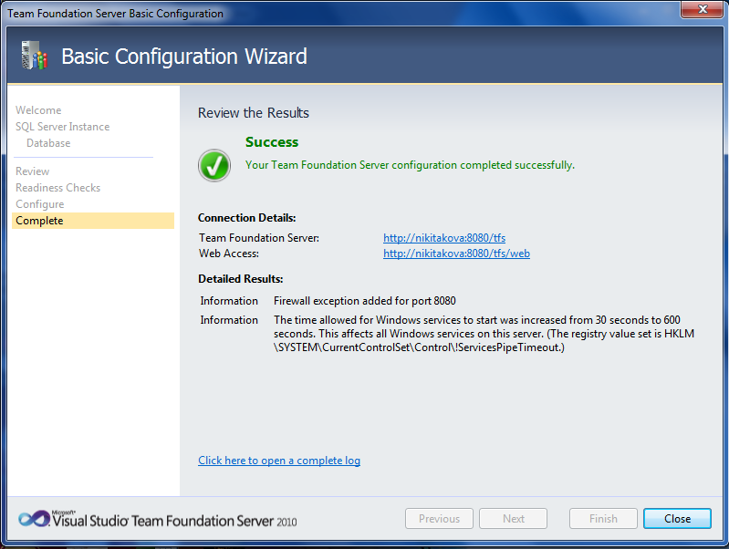 Cài đặt Team Foundation Server 2010 trên Windows 7