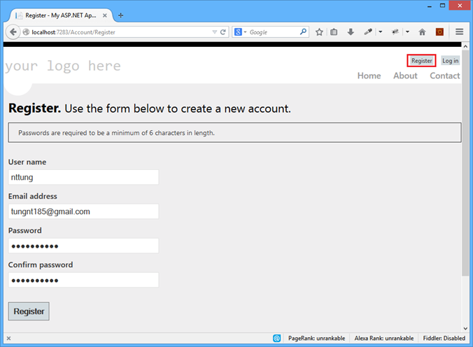 Authentication mobile app với ASP.NET Membership